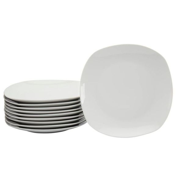 Tabletops Gallery | Dining | 5 10pk Porcelain Square Catering Dinner ...